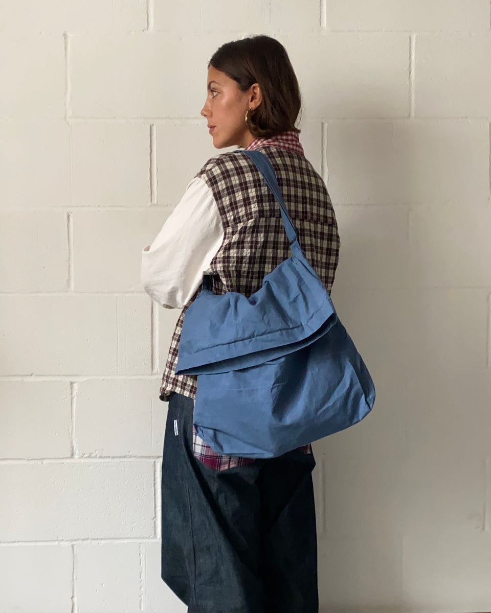 Indigo Dry Waxed Cotton Bookbag – This Uniform